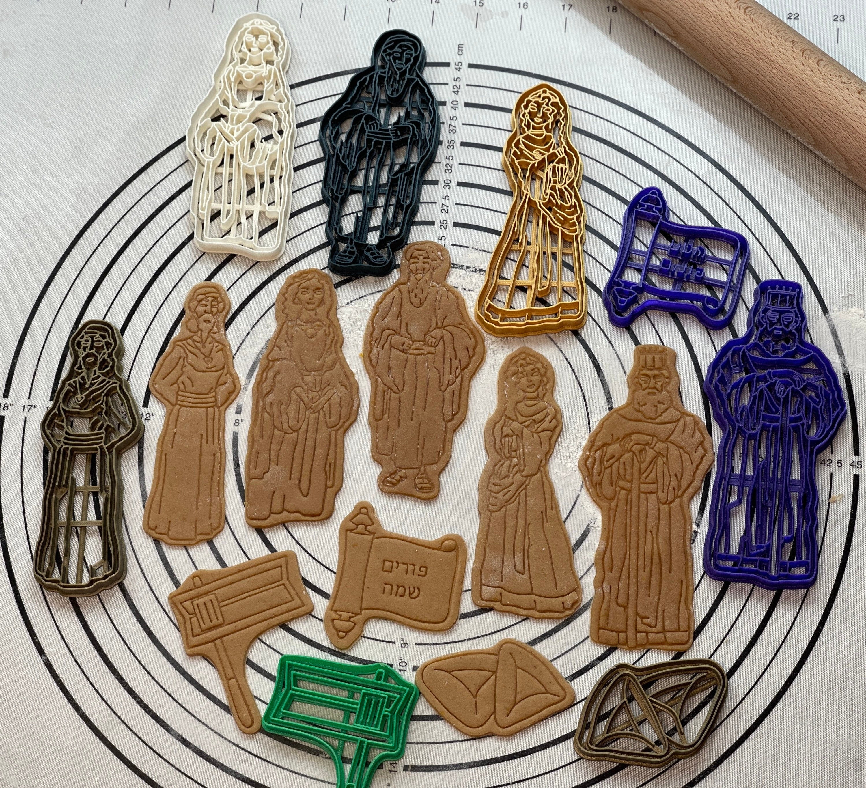 Set of 8 Premium Quality Purim Cookie Cutters And Molds – 3D Kitchen Art